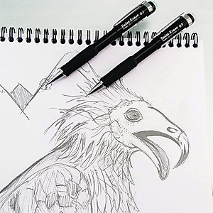 Pentel Mechanical Pencil 0.5 mm Twist Erase III - Twist Up Eraser - Pre-Loaded with Pentel Super Hi-Polymer HB Lead - Black Barrel - 3-Pack - Fine Point