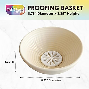 Talisman Designs Decorating Embosser | 9-Inch Warmer Basket | Dough Proofing, Box Bowls | Create, Perfect Crust & Shaped Bread Loaves