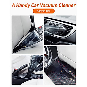 Handheld Vacuum Cordless Rechargeable, 8500Pa Powerful Handheld Vacuum Cleaner for Wet&Dry Use, Portable Handheld Vacuum Cleaner for Car/Home/Pet Hair Cleanup, Vac with Charging Dock&2 HEPA Filters
