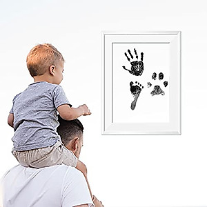 WEWESGAO Ink Pads for Baby Footprints and Pet Paw Print kit,Non-Toxic and Acid-Free Ink, Easy to Wipe and Wash Off Skin, Smudge Proof,Baby Footprint Kit,Long Lasting Keepsakes(Black)