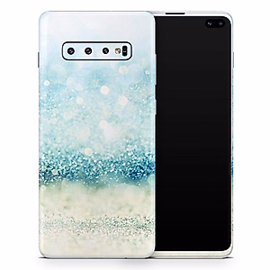 DesignSkinz Teal and Aqua Unfocused Sparkling Orbs Protective Vinyl Decal Wrap Skin Cover Compatible with The Samsung Galaxy S20 (Screen Trim & Back Glass Skin)