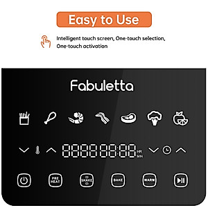 FABULETTA Air Fryer 6QT, 11-in-1 Large Air Fryers, 450F Max Crisp, Nonstick Basket, Diswasher Safe, Shake Reminder for Roast, Bake, Dry, Reheat, Frozen, Broil, Proof-White