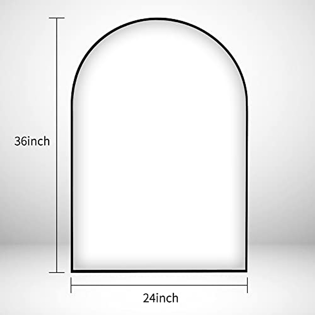 QDSSDECO Arched Mirror Black Vanity Wall Mirrors with Aluminum Frame for Bathroom, Living Room, Entryway, 24"x36"