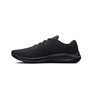 Under Armour Women's Charged Pursuit 3, (003) Black/Black/Metallic Silver, 6, US