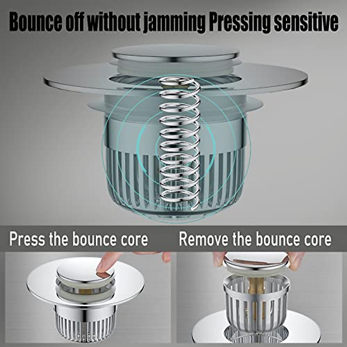 Kitchen Sink Strainer Stopper Kit, Pop Up Sink Stopper, Stainless Steel Food Debris Catcher for Kitchen