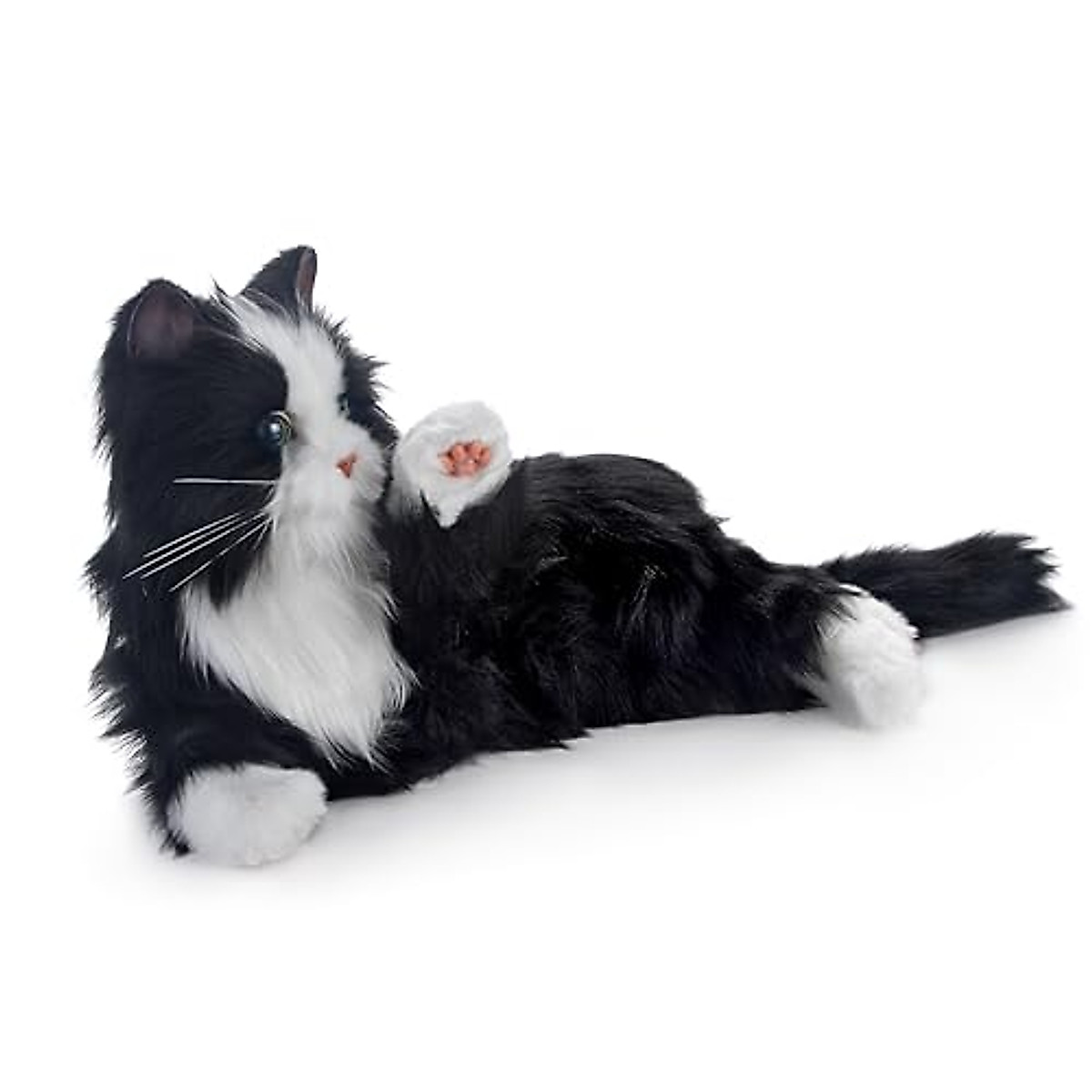 JOY FOR ALL Companion Pet for Seniors - Lifelike Animatronic Cat - Realistic Soft-Touch Fur & Purring - Therapy Stuffed Animal - Toy for Alzheimer's & Dementia - Tuxedo