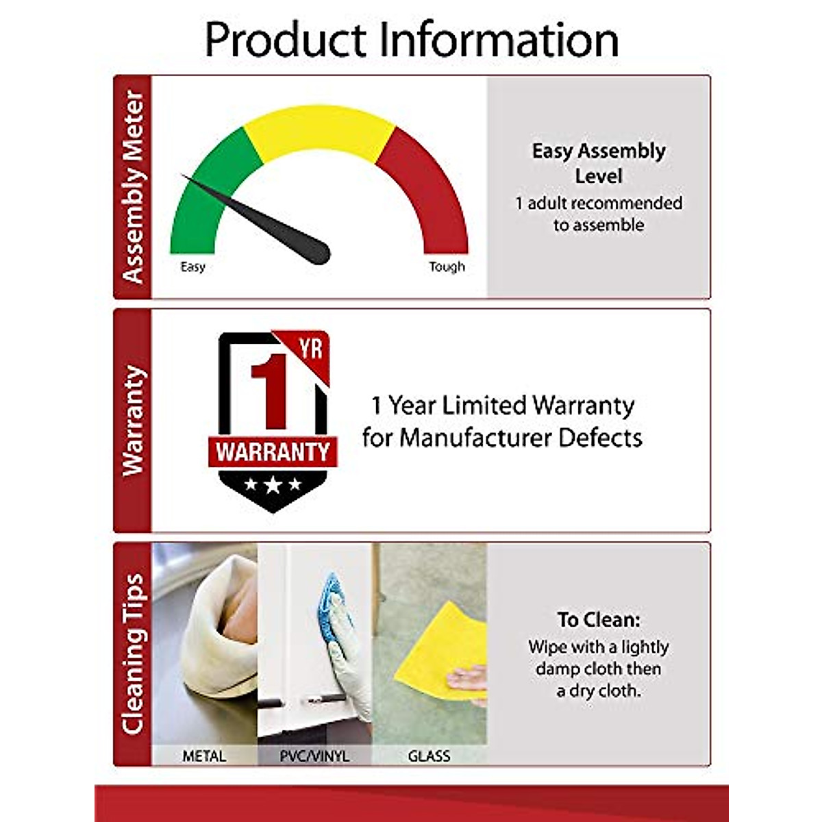 Ameriwood Home Marshall 3 Shelf Metal Rolling Utility Cart, Black