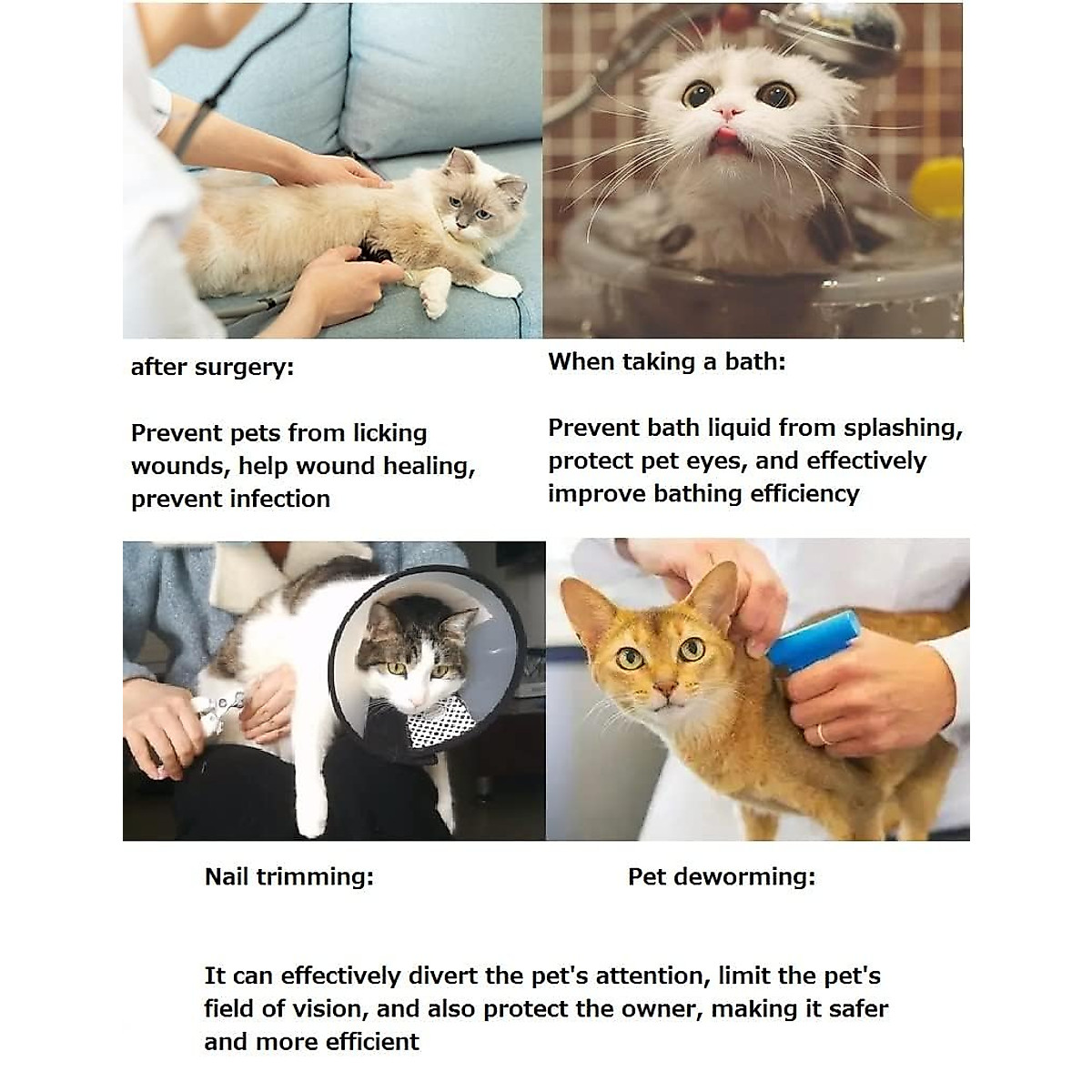 Himalayan Star Cat Dog Cone Collar pet Protective Cover , cat Dog Collars for After Surgery,to Prevent Pets from Licking Wounds (6# XS)