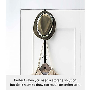Yamazaki Home 7646 Over The Door Hooks - Vertical Hanging Coat Rack, Black