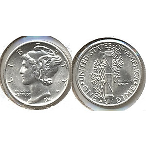 Brilliant Uncirculated Mercury Dime 1944-S