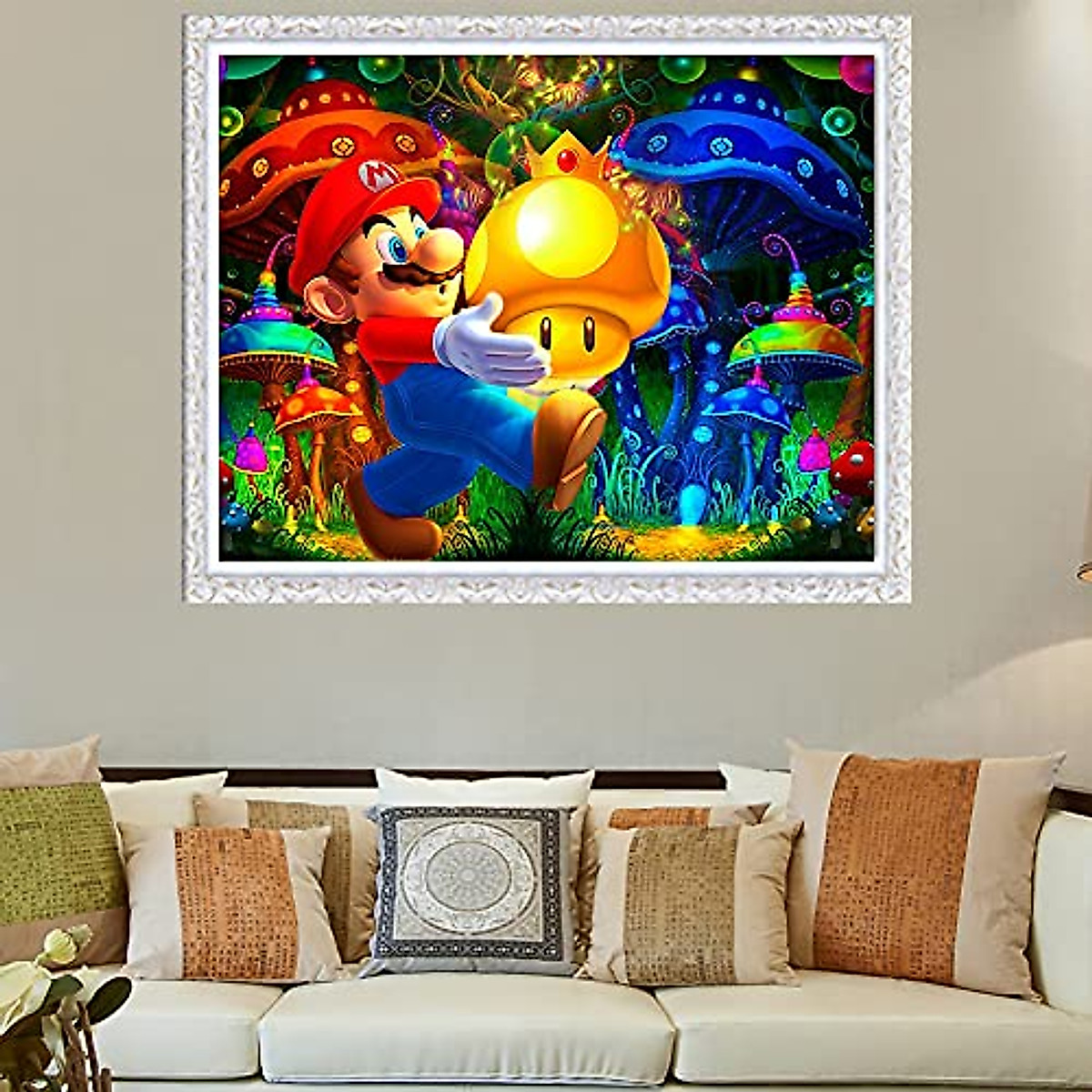 QUITEDEW Diamond Painting Kits for Adults Cartoon Beginners Round Full Drill 5D DIY Diamond Art Kits Anime Mushroom Super Cute Picture Art for Home Wall Decor Gift 11.8x15.7inch