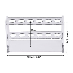 uxcell Acrylic Test Tube Holder Rack 6 Wells for 10ml Centrifuge Tubes Clear 2Pcs