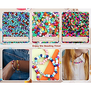 Bead Spinner Bowl with 5 Beading Needles, Spin Beading Bowl for Jewelry Making, Waist Bead Spinner with Seed Bead Kit, Stringing Bead Loader Holder