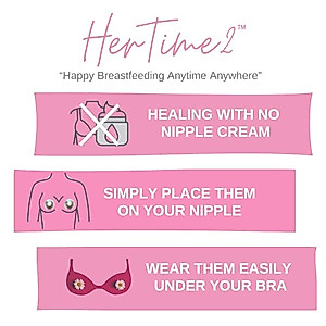HerTime2 Silver Nursing Cups − Purest 99.9% Silver Nipple Shields for Breastfeeding Newborn Protecting Soothing Healing Silver Nursing Cups for Sore Nipples Silver Nipple Covers