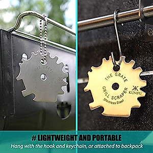 Stocking Stuffers, Ideal Gifts for Christmas, Men, Dad, Husband, Boyfriend, Father, KUNIFU BBQ Grill Scraper, Bristle-Free for Griddle, Kitchen Gadgets Cleaner, Camping Accessories, Gifts Set 2PACK