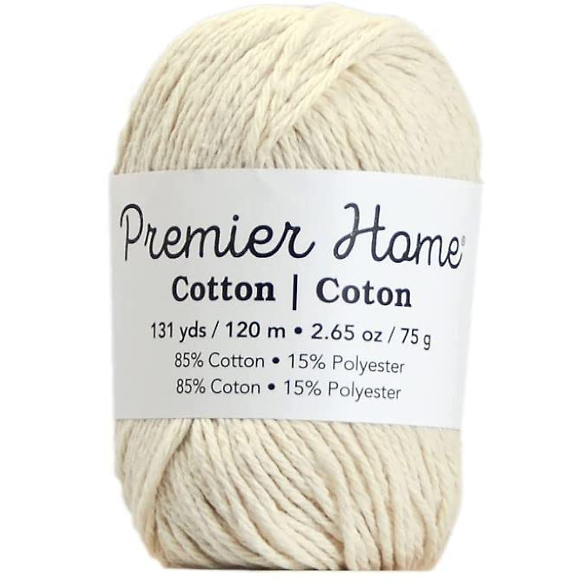 Premier Home Cotton Yarn 3-Pack - 2.65 Oz - Medium 4 - Bundle with Bella's Crafts Stitch Markers (Cream)
