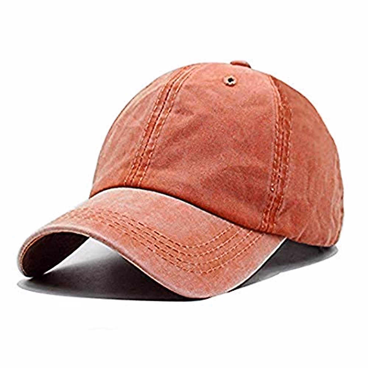 Aedvoouer Men Women Baseball Cap Vintage Washed Distressed Hats Twill Plain Adjustable Dad-Hat,BC-Orange