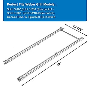 Utheer 7507 Grill Burner Tube Set for Weber Spirit E-210,Spirit 200 Series Gas Grill(Side Control),Spirit 500 Genesis Silver A Stainless Steel Gas Grill Burner Tube Kit,Detachable Burner