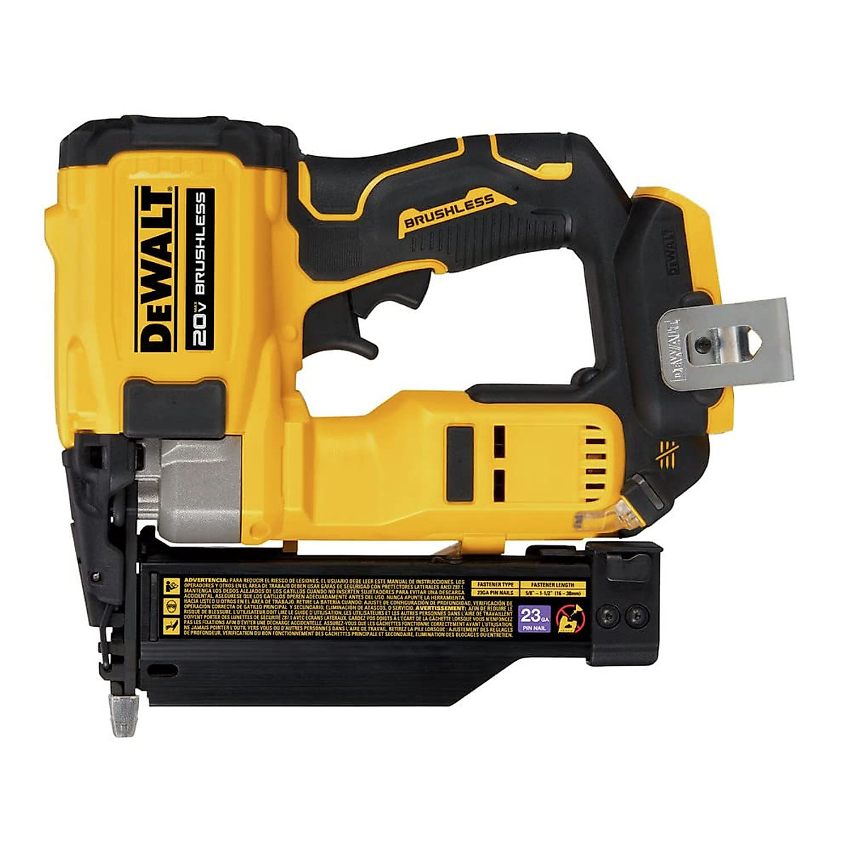DEWALT ATOMIC Compact Series™ 20V MAX* Brushless Cordless 23 Ga. Pin Nailer (Tool Only) (DCN623B)