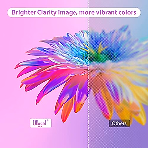 Portable Projector, Outdoor Projector, LED Aesthetic Video Mini Projector for Outdoor Portable Movies Compatible with HDMI, USB, Laptop, TV Stick, iOS and Android Phone, Pink