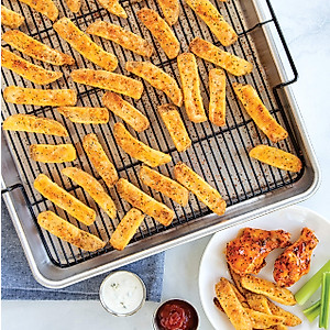 Nordic Ware Extra Large Oven Crisping Baking Tray with Rack (Silver) and Nordic Ware Oven Crisp Baking Tray (Natural)