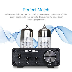SMSL T2 Vacuum Tube Headphone Amplifier, Mini Audio HiFi Stereo Integrated Amp