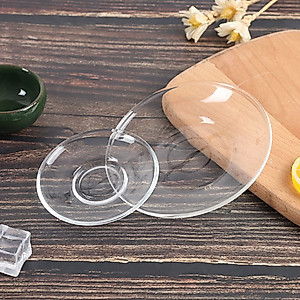TOPBATHY 4Pcs Glass Saucers Tea Plates Clear Snack Plate Restaurant Dessert Plate Food Serving Dish for Coffee Tea Cups Snacks Fruits 8.5x8.5cm