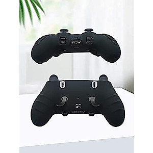 MOJOXR Controller Silicone Cover and Stick Caps for PS5 DualSense Edge Wireless Controller,Anti-Slip Protector Skin and 10 Thumb Grip Caps Accessories for Playstation5 Edge Controller (black)