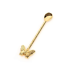 Alisveristime Traditional Ottoman Motif Tea Spoons - Decorative Stirring, Sugar, Tea Spoons (Set of 6) (Butterfly) (Gold)