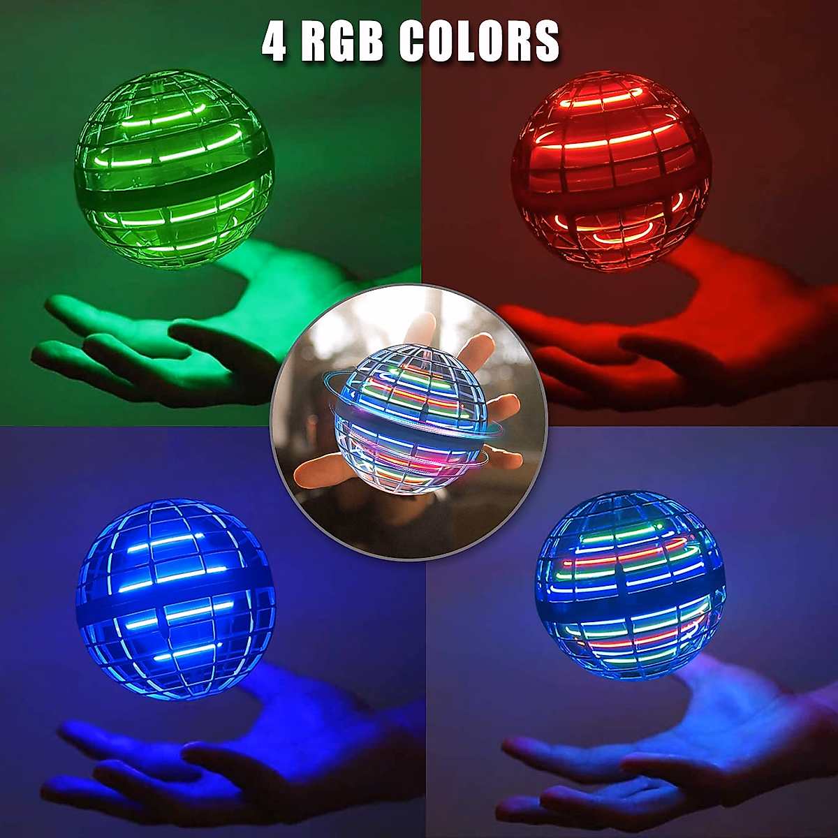 Flying Ball Toys Mini Drone Flying Ball 360 Rotating Magic Controller USB Rechargeable Built-in RGB Lights Magic Flying Toys,Great Surprise and Safe Gift for Kids Outdoor Indoor [2023 Upgraded]