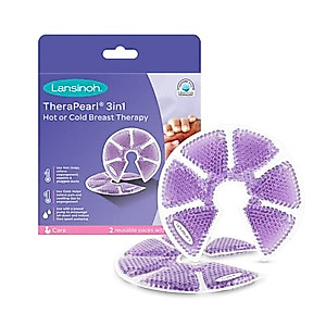 Lansinoh Therapearl 3-in-1 Breast Therapy Breast Pads Hot & Cold 2 pack - Breast Feeding Essentials Reusable Gel Cooling Pads - Postpartum Essentials Breastfeeding Compress Hospital Bag Mum Essentials