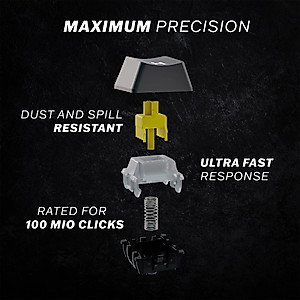 HK Gaming GK61 Mechanical Gaming Keyboard 60 Percent | 61 RGB Rainbow LED Backlit Programmable Keys | USB Wired | for Mac and Windows PC | Hotswap Gateron Optical Blue Switches | Black