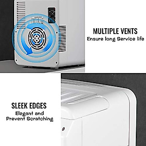 VEVOR Mini 10 Liter Portable Cooler Warmer Fridge Black Compact Refrigerator, Lightweight Beauty Cooling, for Bedroom Office Car Boat Dorm Skincare (110V/12V), 10L