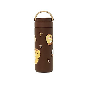 GIYOMGIYOM KAKAO Official Merchandise- Ryan and Choonsik A Cabin in The Forest - Vacuum Insulated Stainless Steel Tumbler 475ml (16oz) (Brown Ryan and Choonsik)