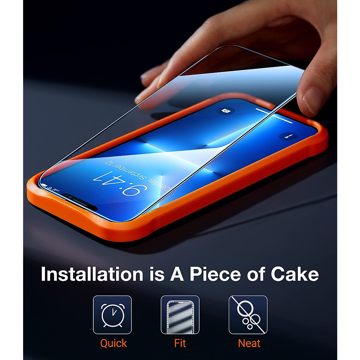 TORRAS Diamond Shield for iPhone 13 Pro Max Screen Protector for iPhone 14 Plus Phone Screen Saver Ultra Strengthened Tempered Glass [Full Coverage] Shatterproof [Anti-Fingerprint] 2-Pack, 6.7"