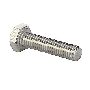 M8 x 25mm Hex Head Screw Bolts, Fully Threaded, Stainless Steel 18-8, Plain Finish, Quantity 25