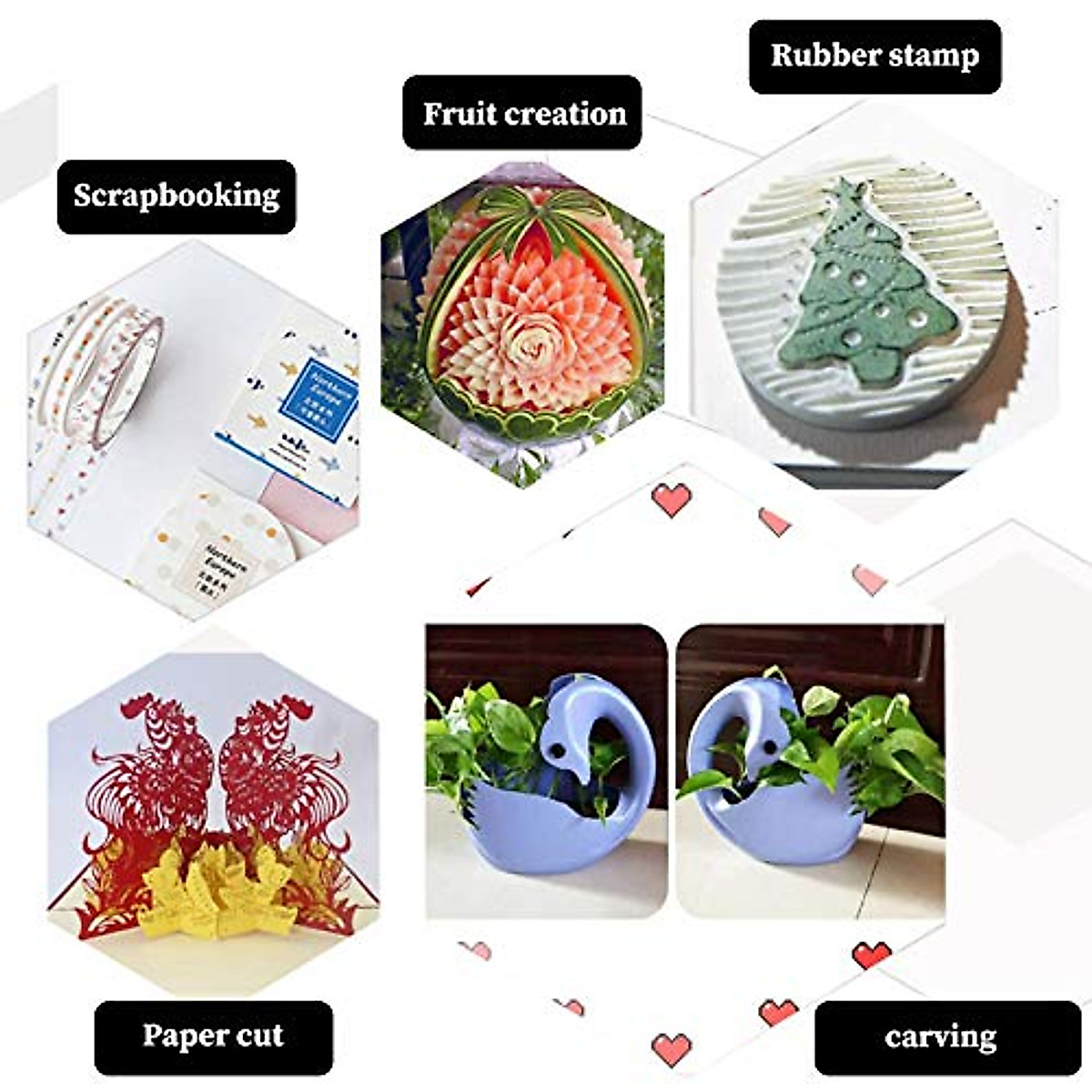 Jetmore 63 Pack Exacto Knife Craft Knife Kit with 60 PCS Hobby Knife Replacement Blades , Hobby Knife Precision Knife Exacto Knife Set for DIY Craft, Scrapbooking, Art Work Cutting