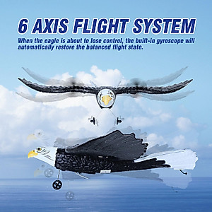 Yasola RC Plane,Remote Control Eagle Airplane Toys,Aircraft 2.4GHZ 2CH RTF Flying Bird with 6-axis Gyro Stabilizer, 2 Batteries & Propeller,Easy Fly for Beginners Boys Kids