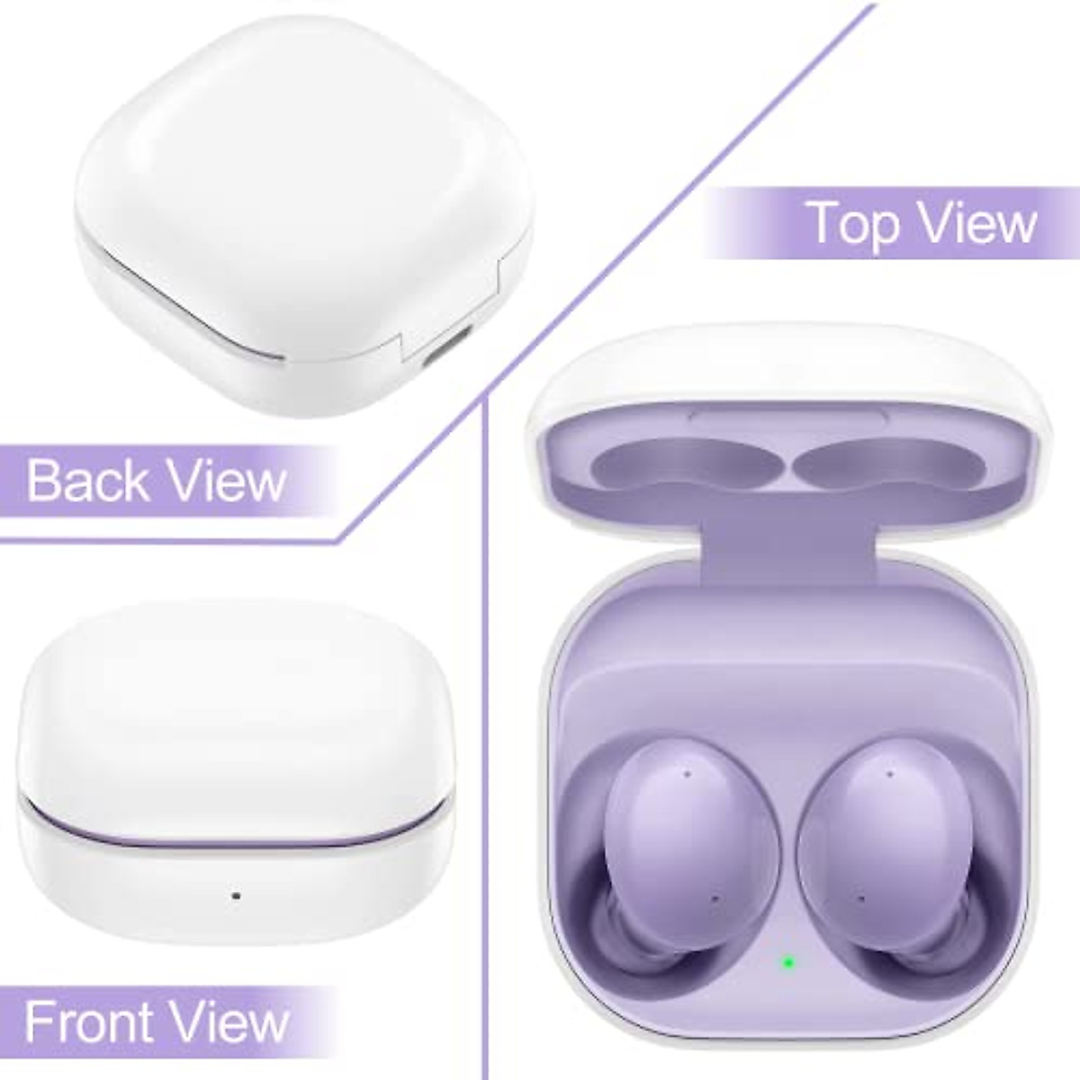 UrbanX Street Buds 2 for Samsung Galaxy A22 5G - Truly Wireless Bluetooth Headphones with Noise Isolation, Amplified Bass and Dual Dynamic Microphone - Purple