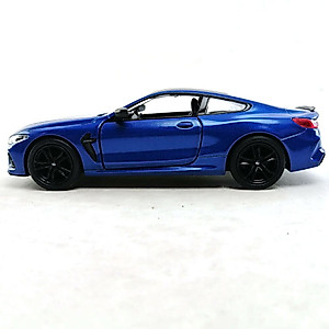 KiNSMART BMW M8 Competition Coupe Blue 5" 1:38 Scale Pullback Action Die Cast Metal Model Toy Race Car