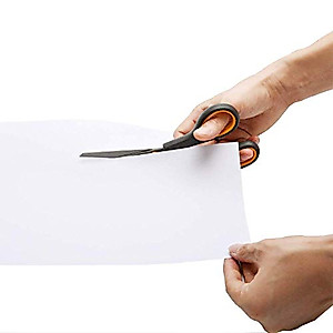 CCR Scissors 8 Inch Soft Comfort-Grip Handles Sharp Titanium Coating Blades, 4-Pack