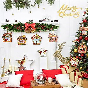 Funrous Christmas Picture Frame Box Ornaments Hanging Decorations DIY Craft Set for Tree Xmas Party (24 Pcs)