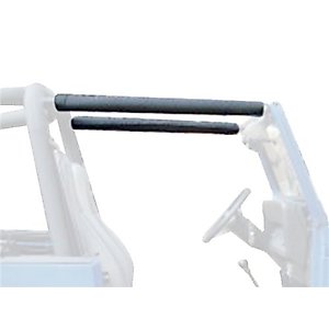 Rampage Roll Bar Pad and Cover Kit for Windshield Attachment Braces | Pair, Black Denim | 769115 | Fits 1987 - 1995 Jeep Wrangler YJ