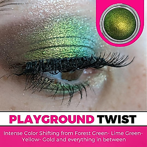 Concrete Minerals MultiChrome Eyeshadow, Intense Color Shifting, Longer-Lasting With No Creasing, 100% Vegan and Cruelty Free, 1.5 Grams Loose Mineral Powder (Playground Twist)