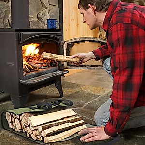 Hongmai Wood Carrier for Firewood with Handles, Canvas Firewood Log Carrier Tote, Firewood Holder Fireplace Accessories, Firewood Carrier Bag for Indoor, Outdoor, All Weather Camping (Green)