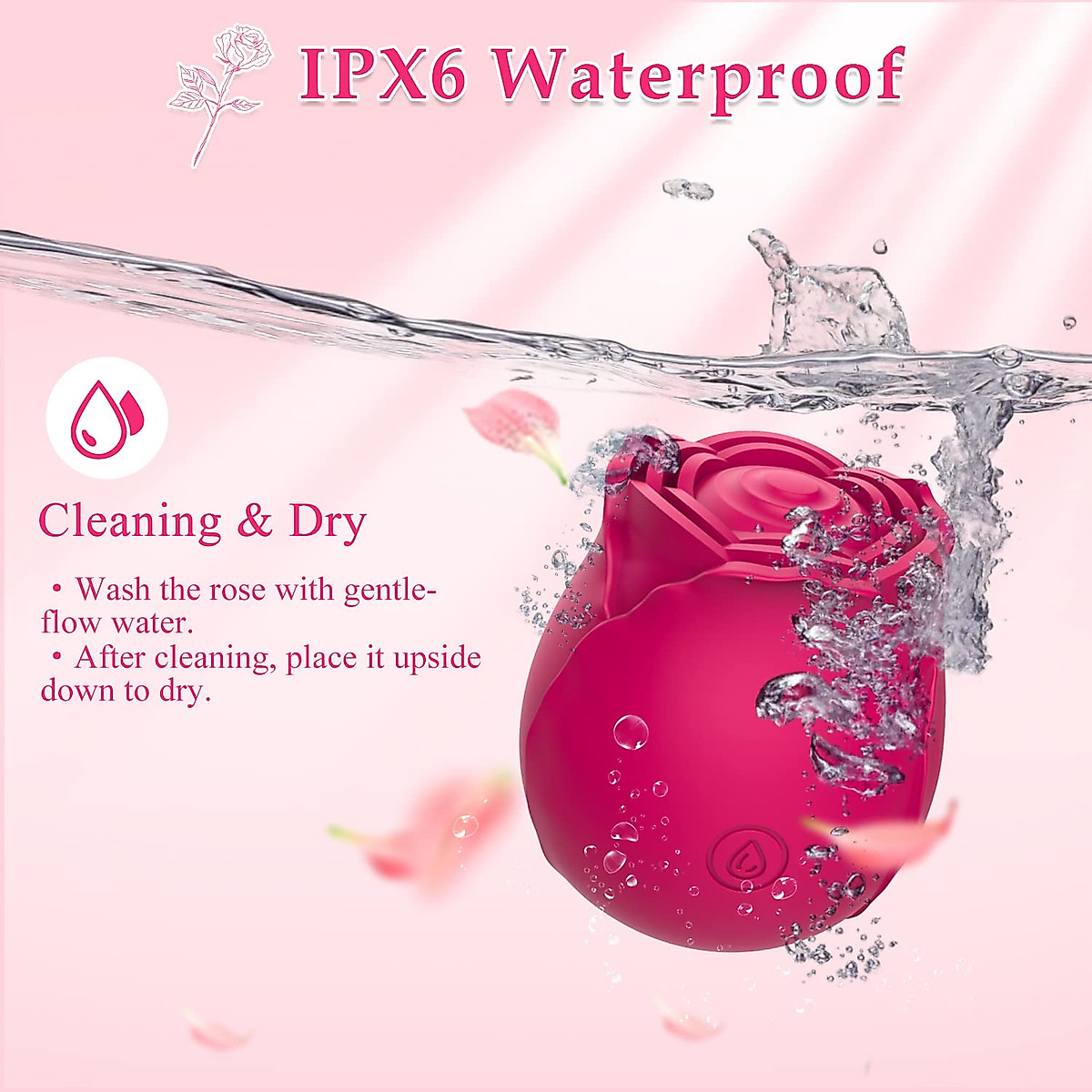 Rose Toys Clitoral Vibrator for Women, Vlatne Sex Stimulator with 7 Mind-Blowing Tapping Modes, Nipple Teasing Clitoris Masturbating Things for Sexual Pleasure, Vibrating Adult Sex Toy Red