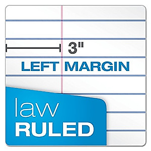 Ampad 20345 Double Sheets Pad, Law Rule, 8 1/2 x 11 3/4, White, 100 Sheets