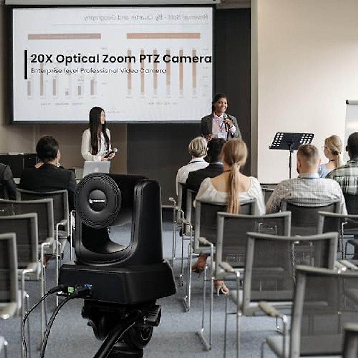 TONGVEO 20X Optical Zoom 60fps PTZ Camera Conference Room USB 1080P Camera System for Church Worship Services Meeting Online Learn, Works with Zoom, Skype OBS Easy to Set Up