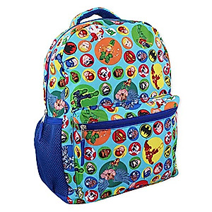 DC Super Friends Boys Girls 16" School Backpack (One Size, Blue)