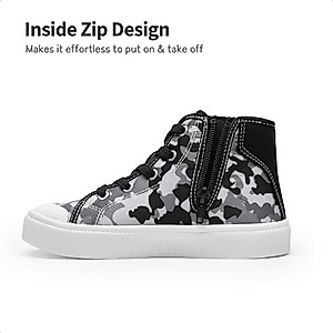 DREAM PAIRS Kids Sneakers Little Boys Girls High Top Canvas Shoes LilLegends CourtStar Casual Walking Shoes,Size 2 Little Kid,Black CAMO,SDFS2326K
